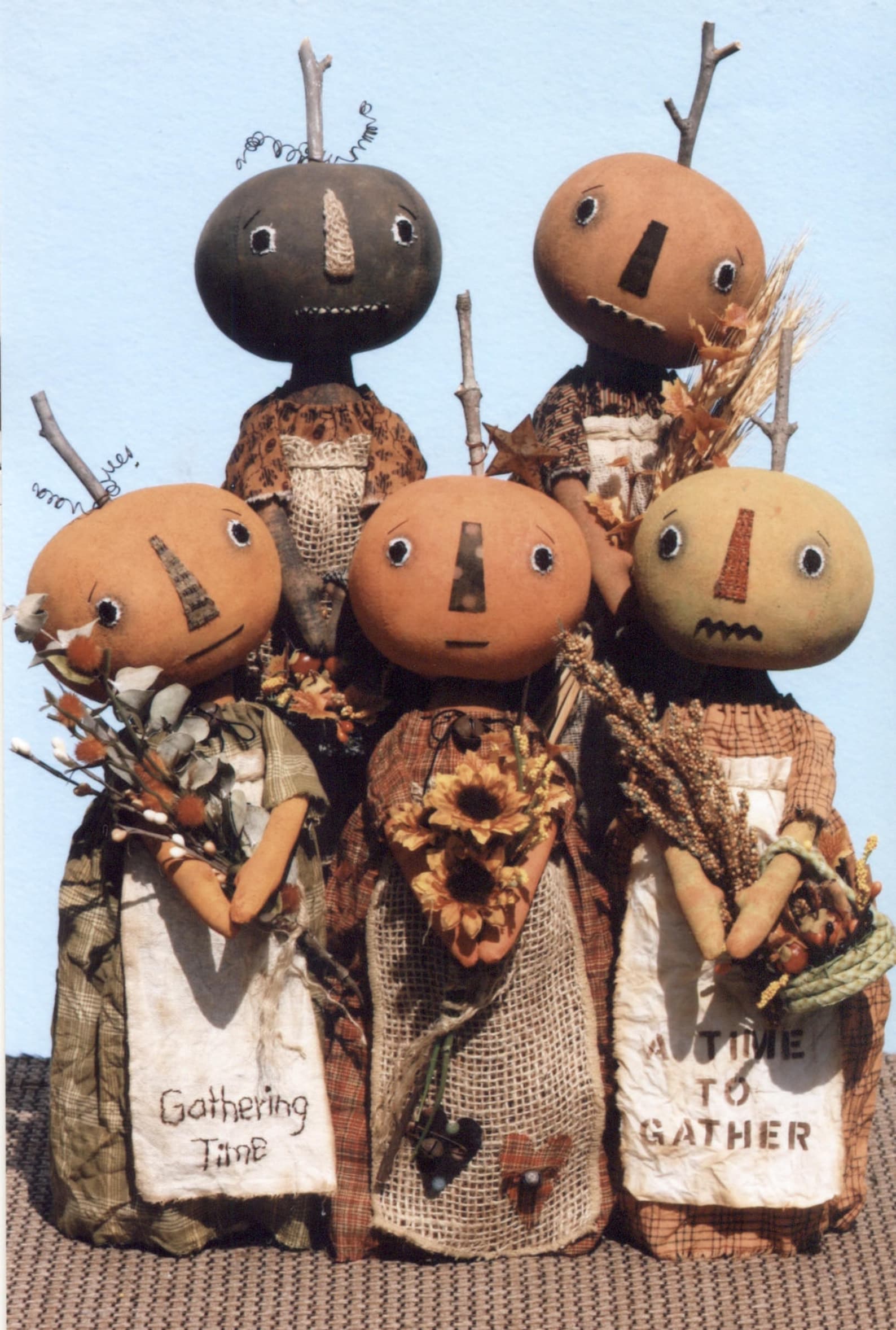 Primitive PATTERN Early Style Pumpkin Girl Gathering - Etsy