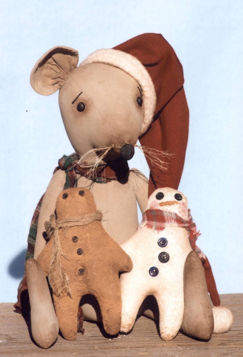 Primitive PATTERN Hanging Out Christmas Mouse - Etsy