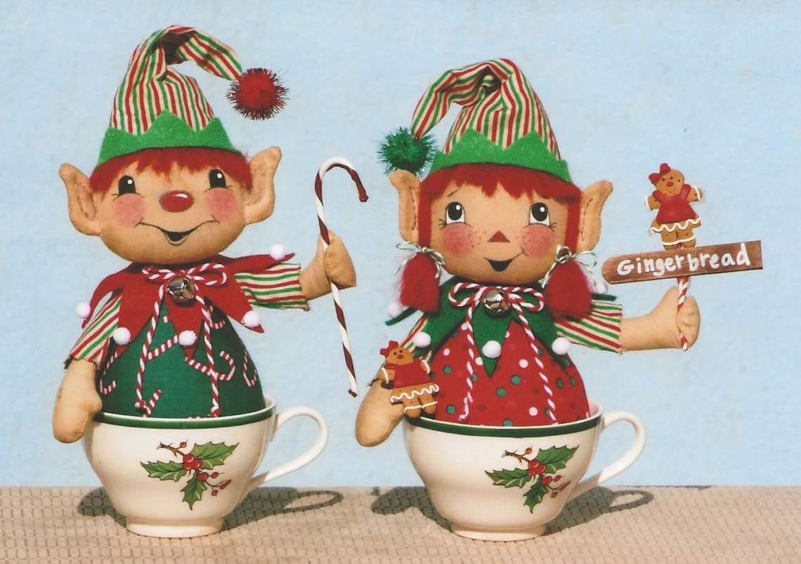 Little Tea Cup Elves and Elf Shelf Sitters E Pattern - Etsy