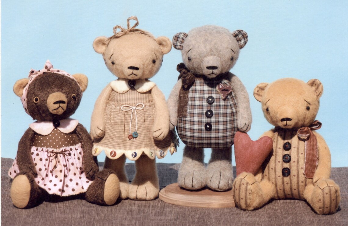 Primitive PATTERN Tubby Teddy Bears - Etsy