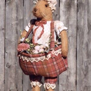 Primitive PATTERN Prim Bunny With Her "spring Basket" Pants - Etsy