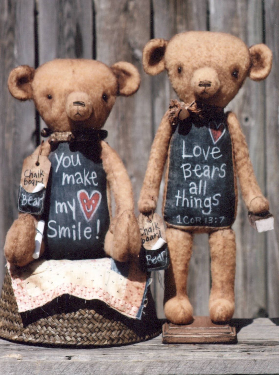 Primitive PATTERN Chalkboard Belly Teddy Bear | Etsy