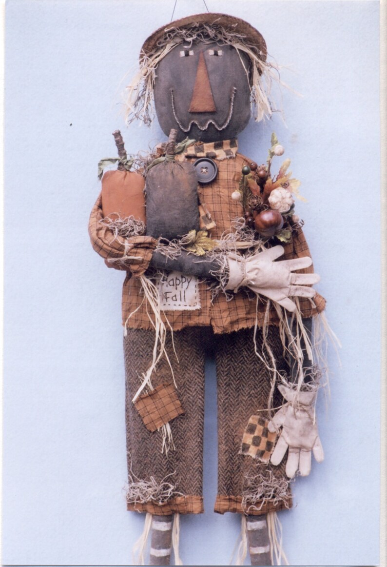 Primitive PATTERN "happy Fall" Prim Scarecrow - Etsy