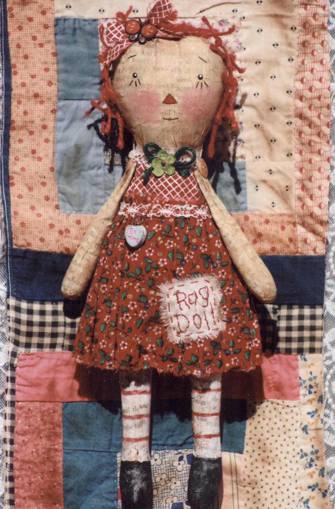 Primitive PATTERN the Papered Rag Doll - Etsy