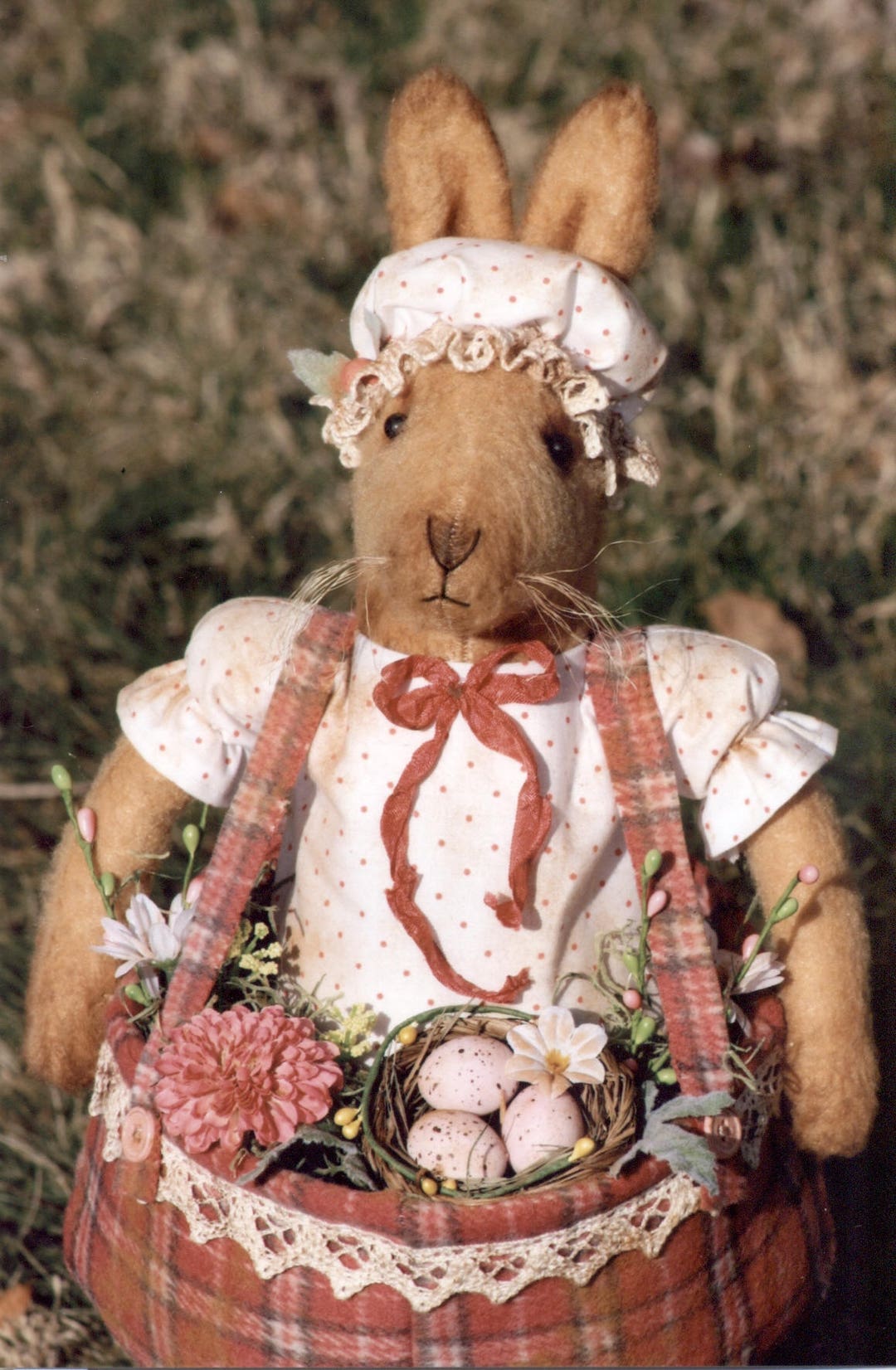 Primitive PATTERN Prim Bunny With Her "spring Basket" Pants - Etsy