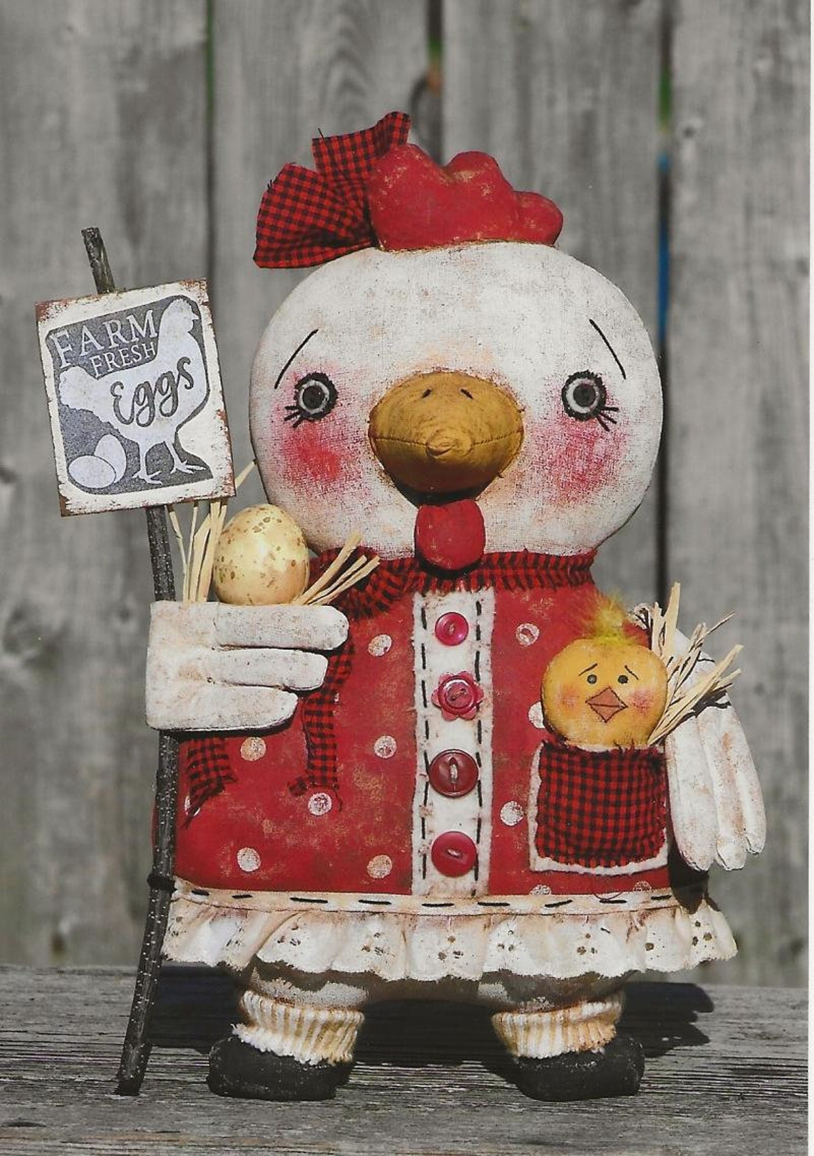 Primitive PATTERN Hettie Hen and Roy Rooster - Etsy