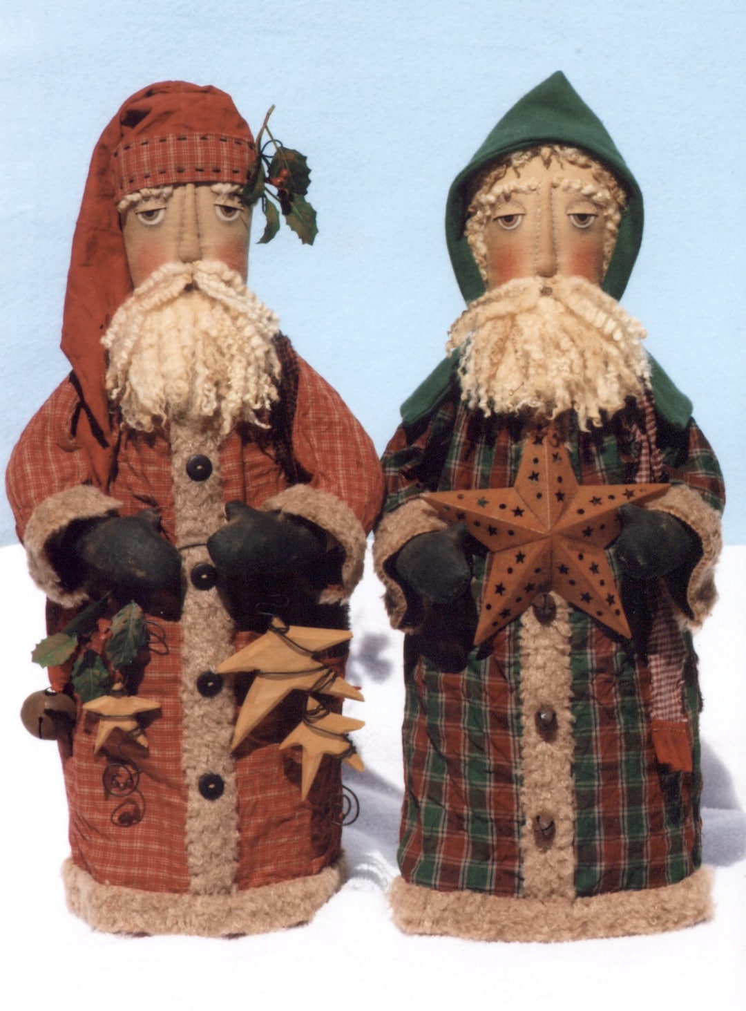 Primitive PATTERN Folk Art Santas - Etsy