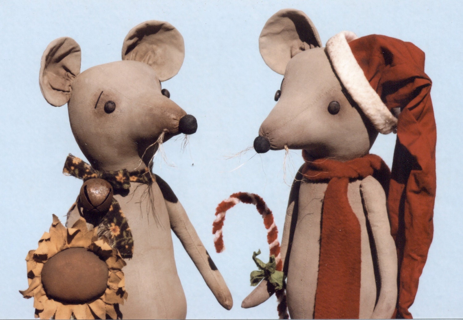 Primitive PATTERN Standing Country Mice With Sunflower or - Etsy