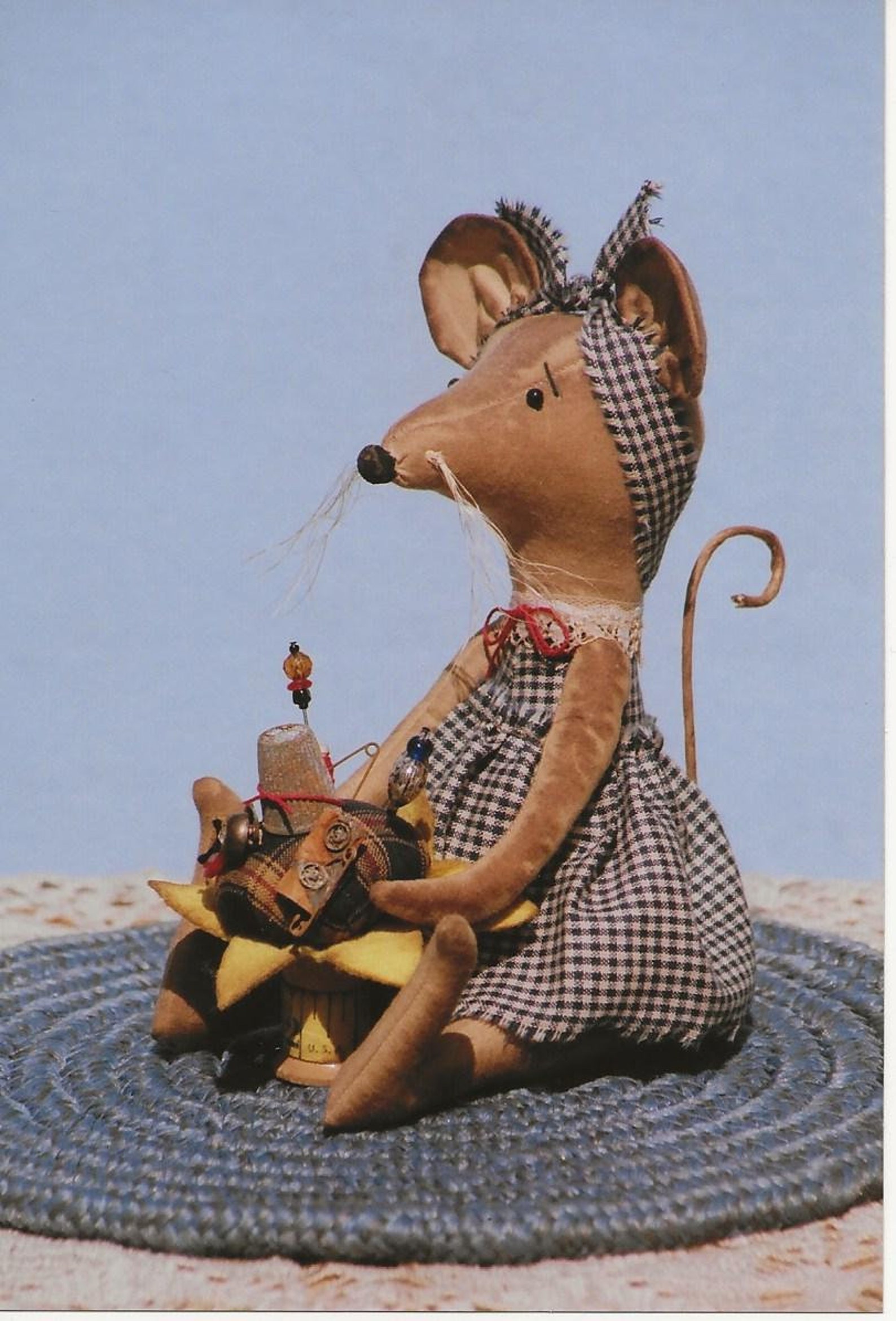 Primitive Pattern Country Mouse Pinkeeps | Etsy