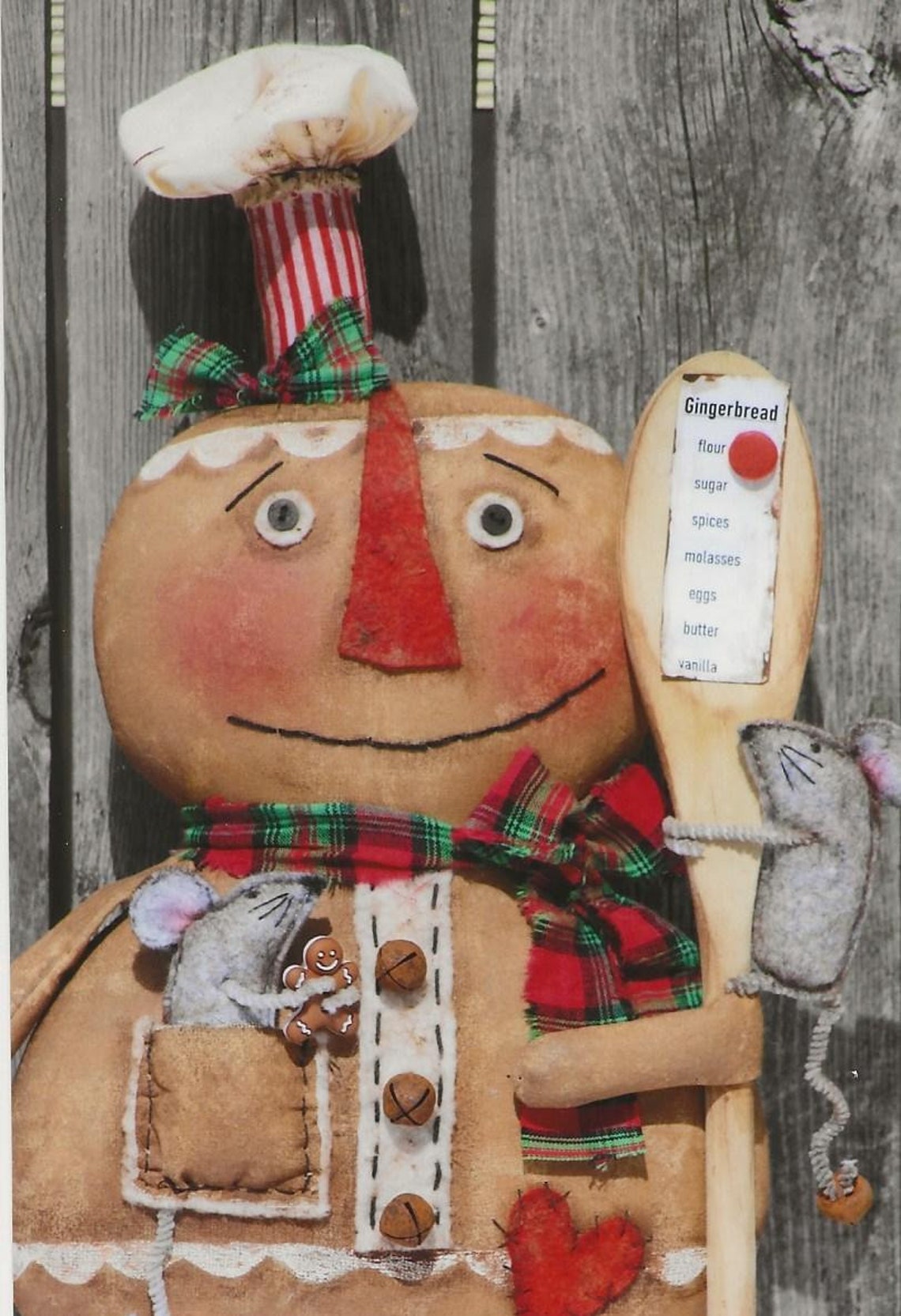 Primitive PATTERN Seasonal Men Prim Santa and Gingerbread Man - Etsy