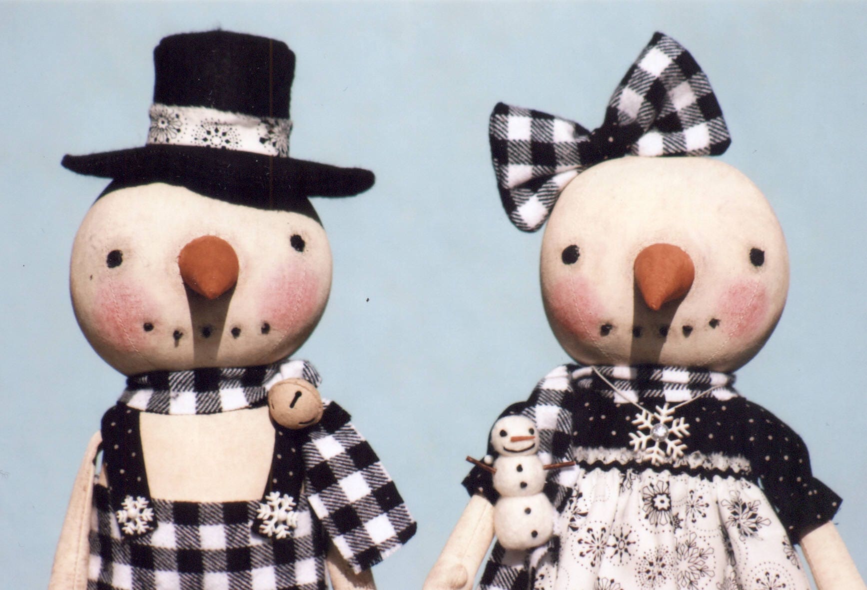 Primitive PATTERN Standing Snow Sweet Girl and Boy - Etsy