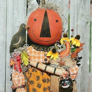 Primitive Standing Fall Pumpkin Girl E-pattern - Etsy