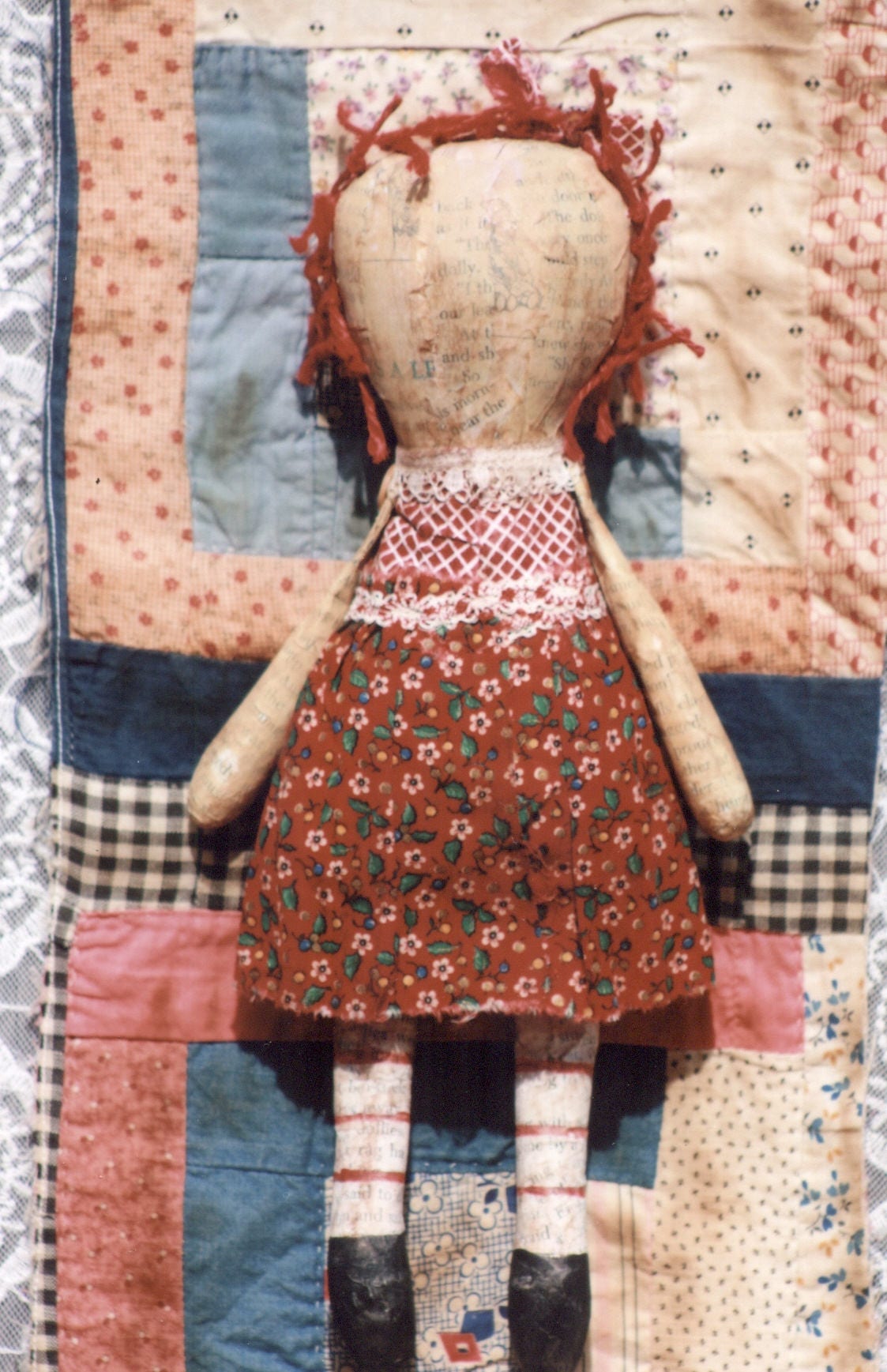 Primitive PATTERN the Papered Rag Doll - Etsy