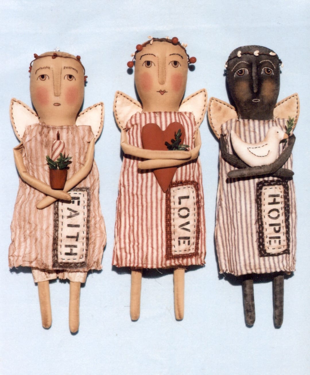 Primitive PATTERN Prim Angels Faith Love Hope - Etsy