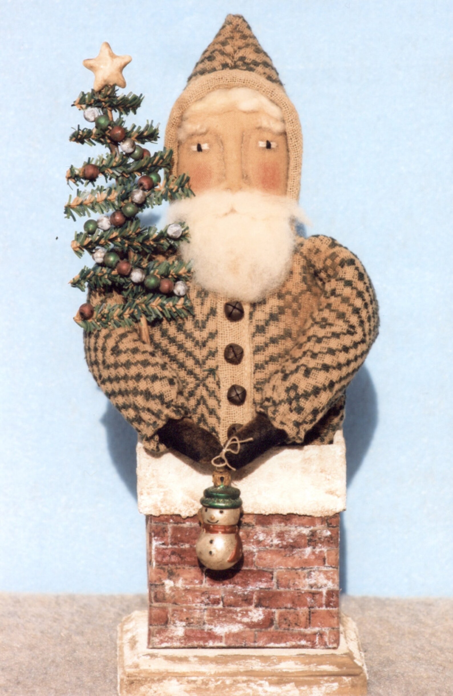 Primitive PATTERN Folk Art Chimney Santas - Etsy