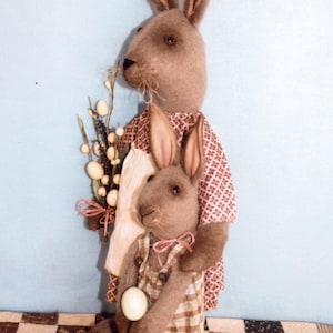 Primitive PATTERN Country Bunny Family - Etsy UK