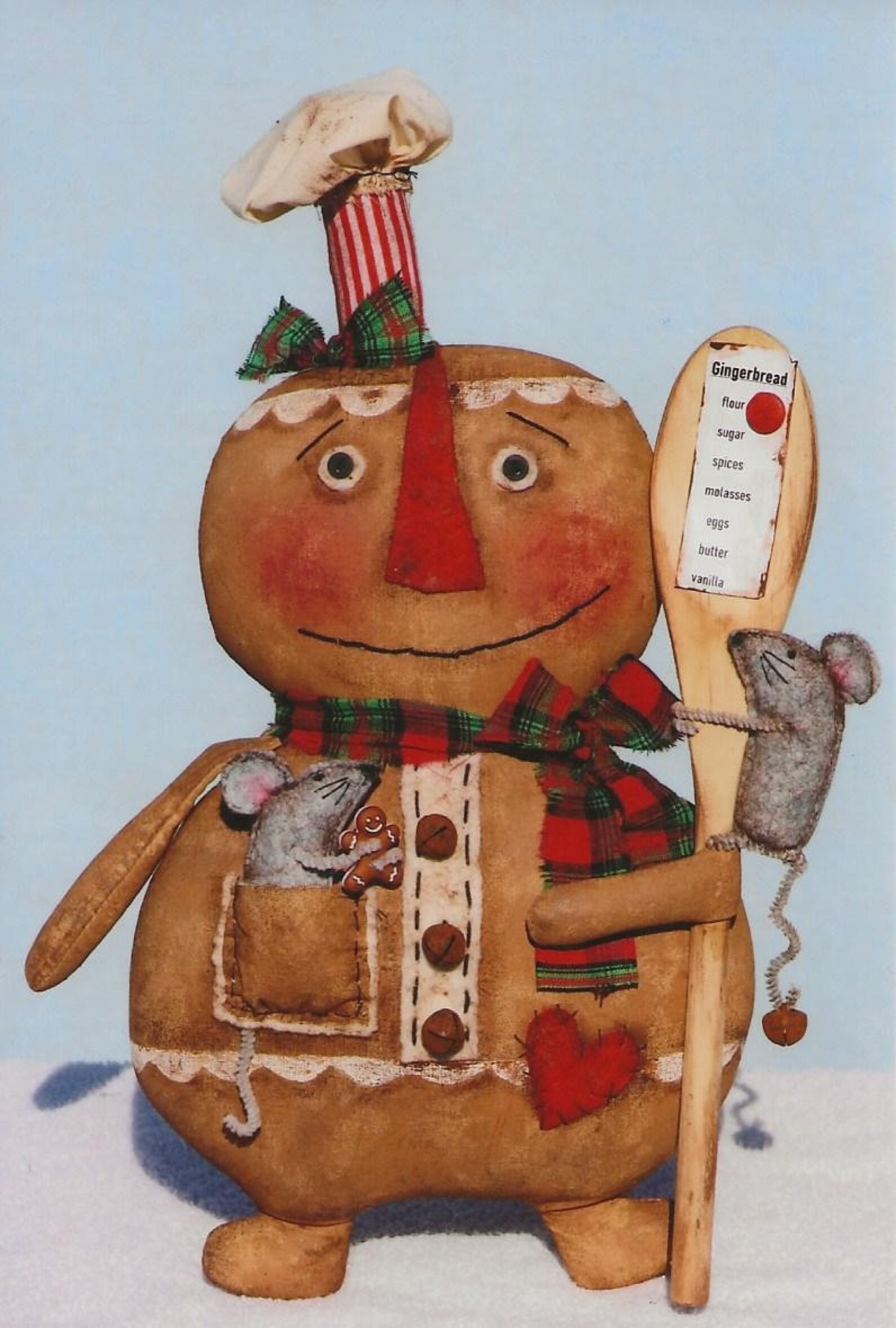 Primitive PATTERN Seasonal Men Prim Santa and Gingerbread Man | Etsy