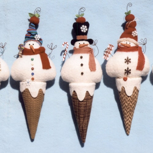 Primitive PATTERN Snow Cream Cones - Etsy