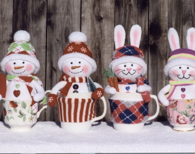 A Primitive E-PATTERN Sock It to Winter Snowmen and Snow - Etsy