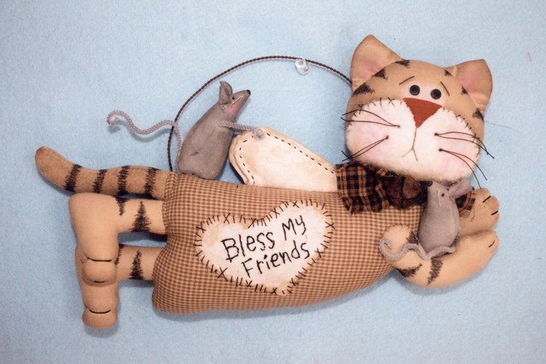 Primitive PATTERN Kitty Cat Blessings | Etsy