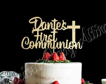 Personalized Name Communion Cake Topper First Holy Communion - Etsy