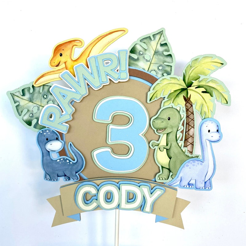 Dinosaur Cake Topper - Etsy