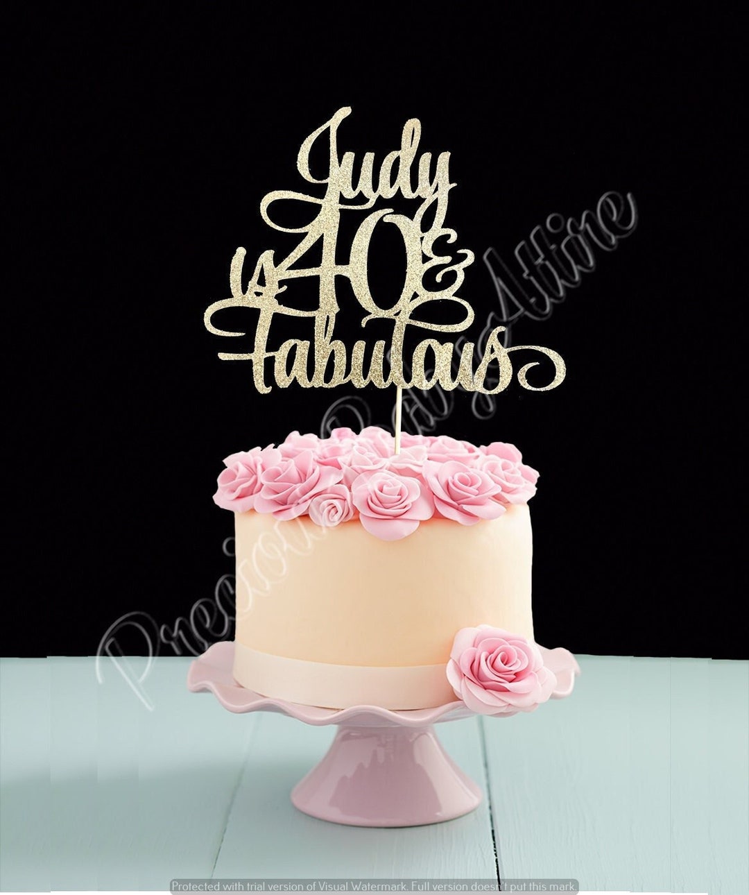 40th Birthday Cake Topper - Etsy