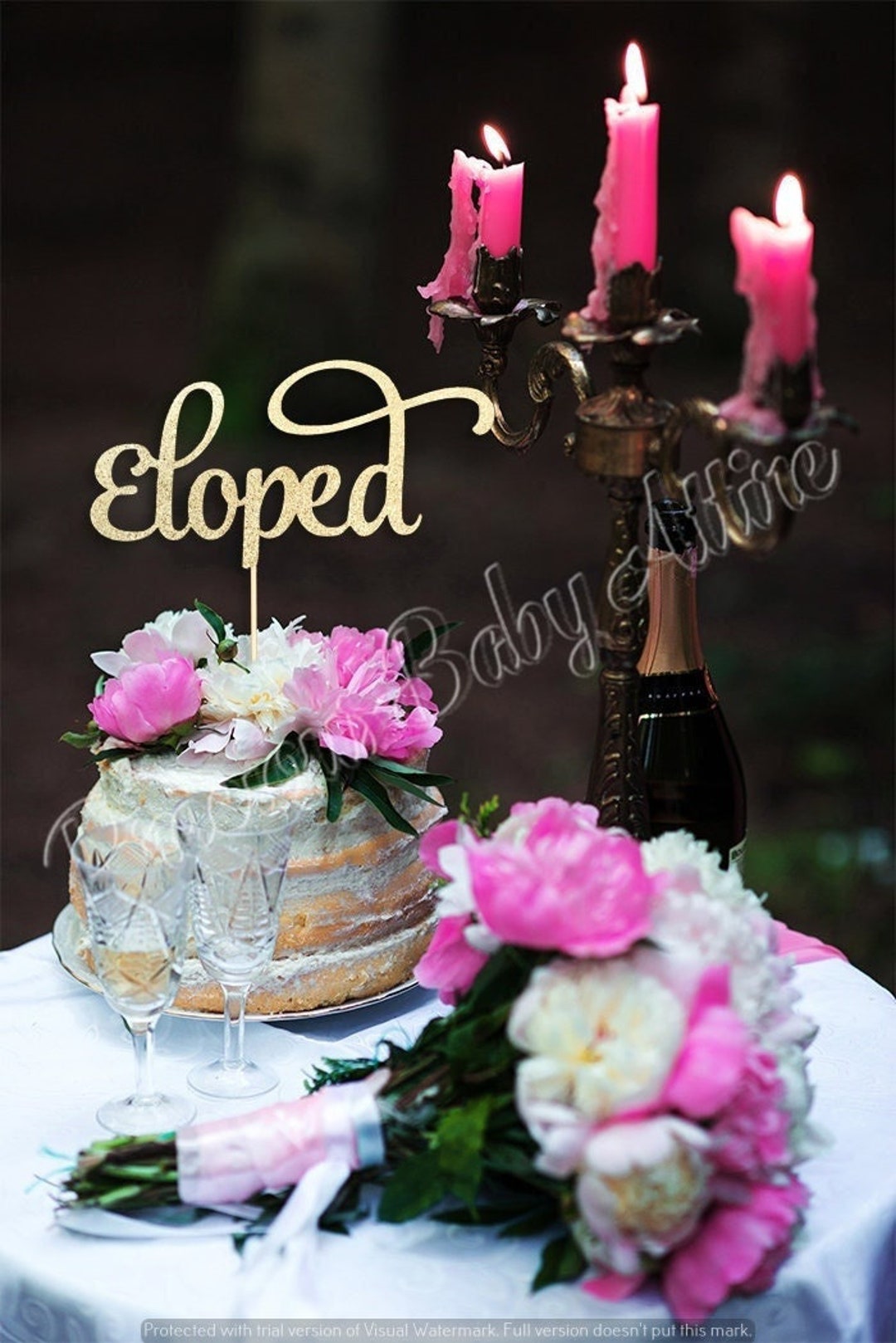 Eloped Cake Topper - Etsy