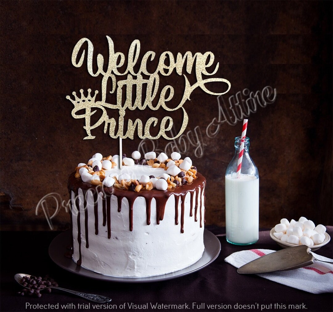 Welcome Little Prince Cake Topper, Baby Shower Cake Topper - Etsy
