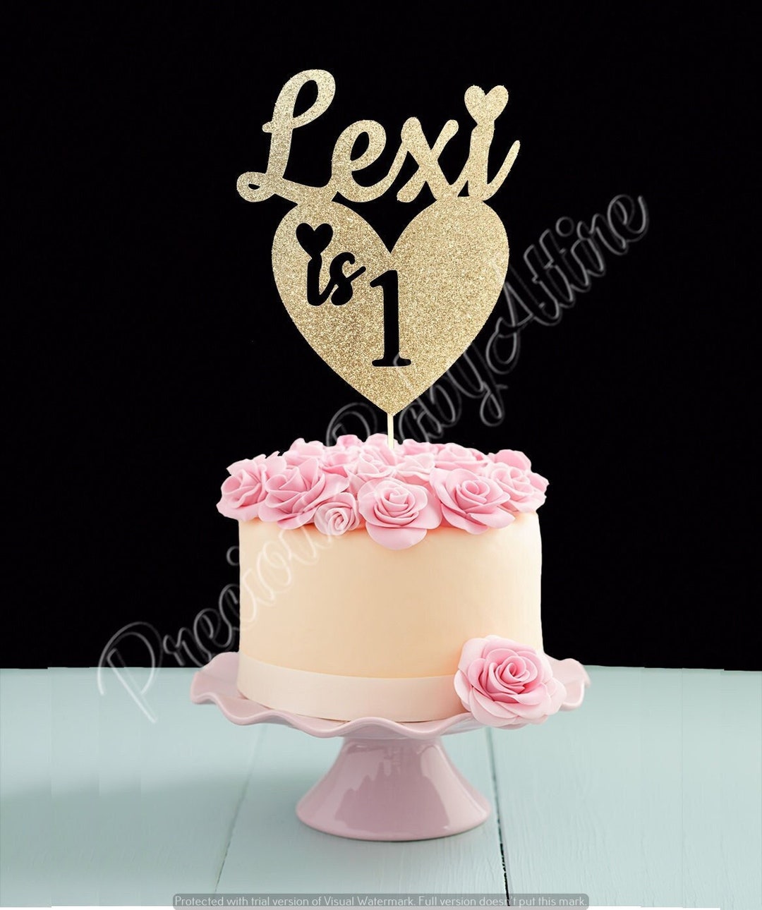 First Birthday Cake Topper, First Birthday Glitter Cake Topper - Etsy