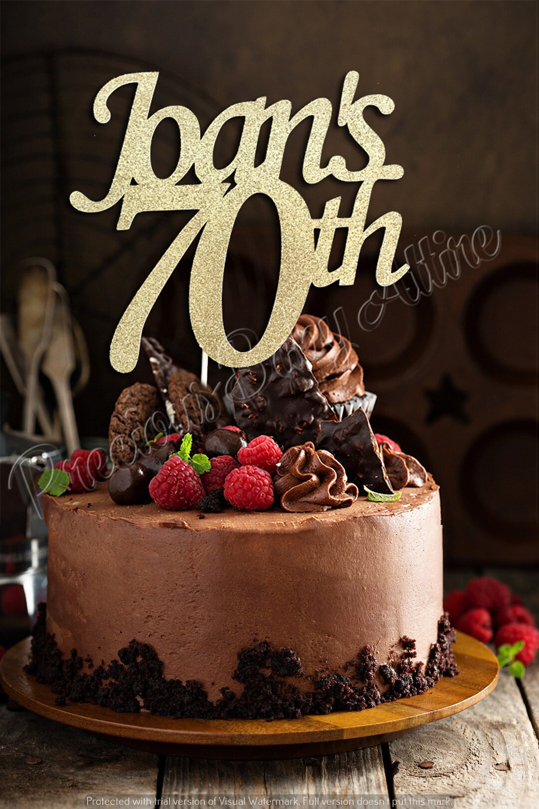 70th Birthday Cake Topper, Custom Cake Topper - Etsy