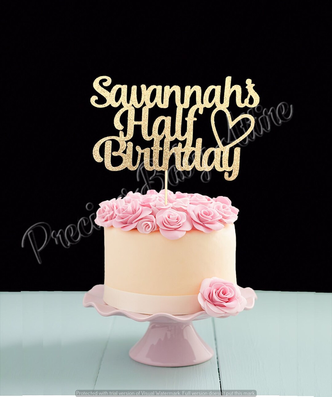 Half Birthday Cake Topper, 1/2 Birthday Cake Topper - Etsy