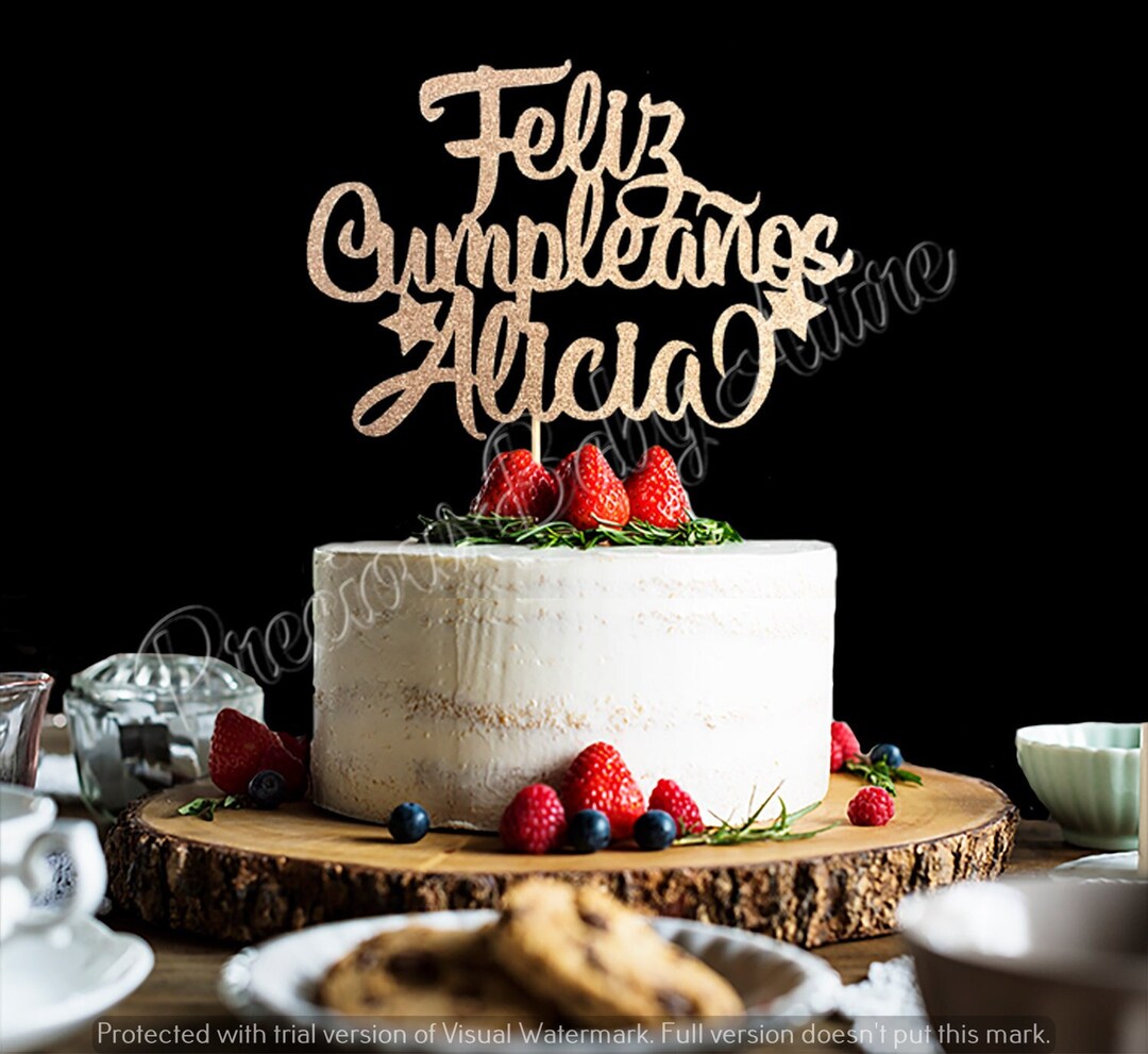 Feliz Cumpleanos Cake Topper Spanish Birthday Cake Topper Etsy