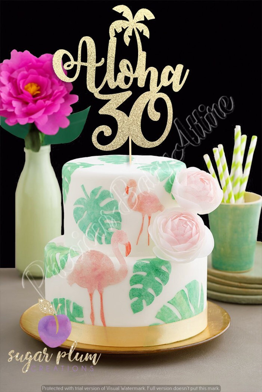 Aloha 30 Cake Topper, Any Number - Etsy
