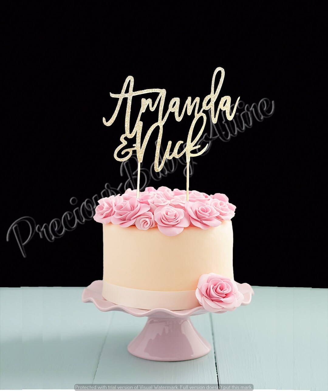 Wedding Cake Topper, Engagement Party Cake Toper - Etsy