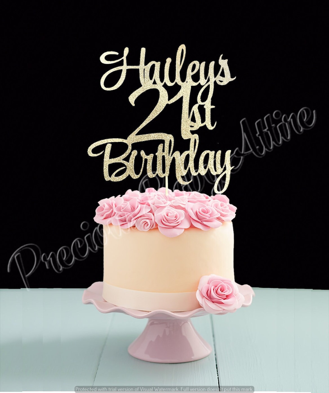 21st Birthday Cake Topper, Custom 21st Birthday Cake Topper - Etsy