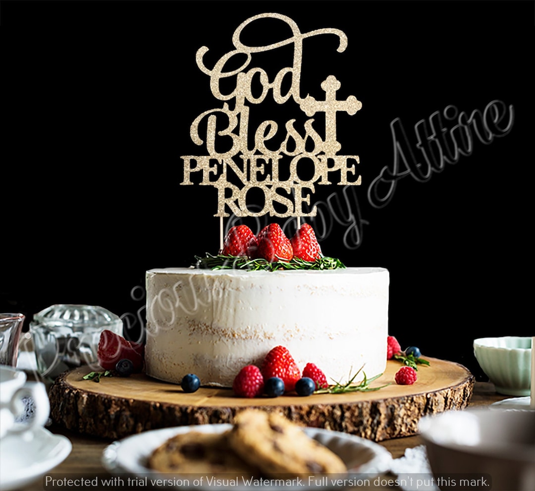 God Bless Cake Topper, Custom God Bless Cake Topper - Etsy
