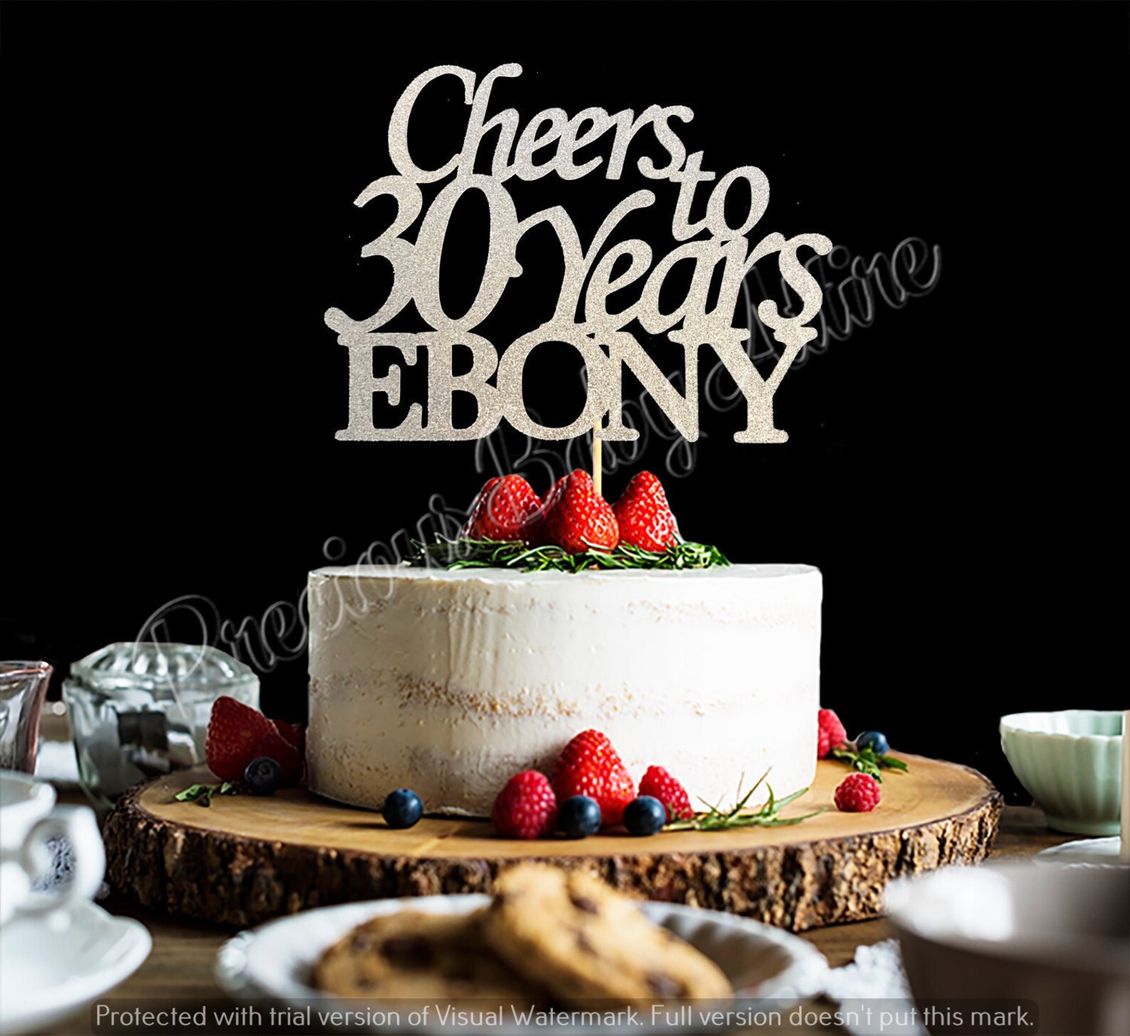 Cheers to 30 Years Cake Topper, Custom Cheers Cake Topper - Etsy
