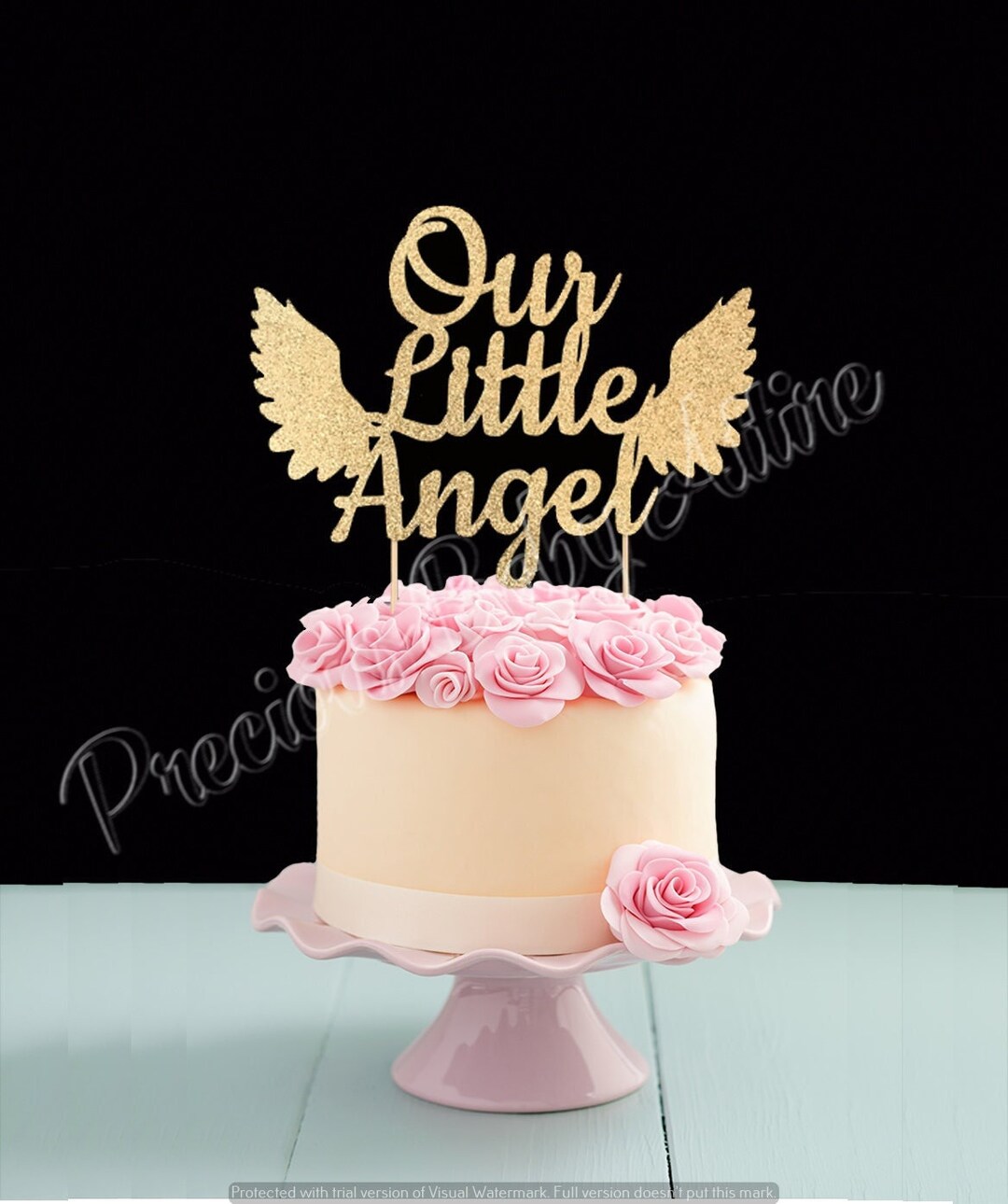 Our Little Angel Cake Topper, Baby Shower Cake Topper - Etsy