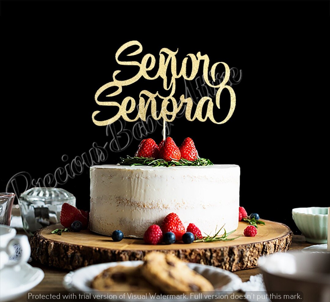 Señor Y Señora Cake Topper, Spanish Engagement Cake Topper - Etsy