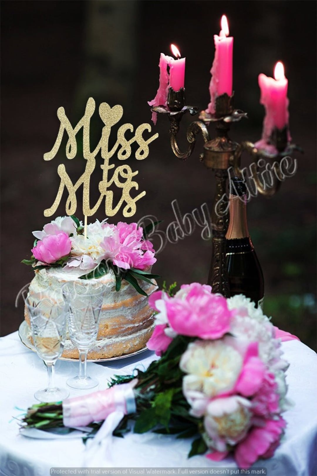 Miss to Mrs Cake Topper, Bridal Cake Topper - Etsy