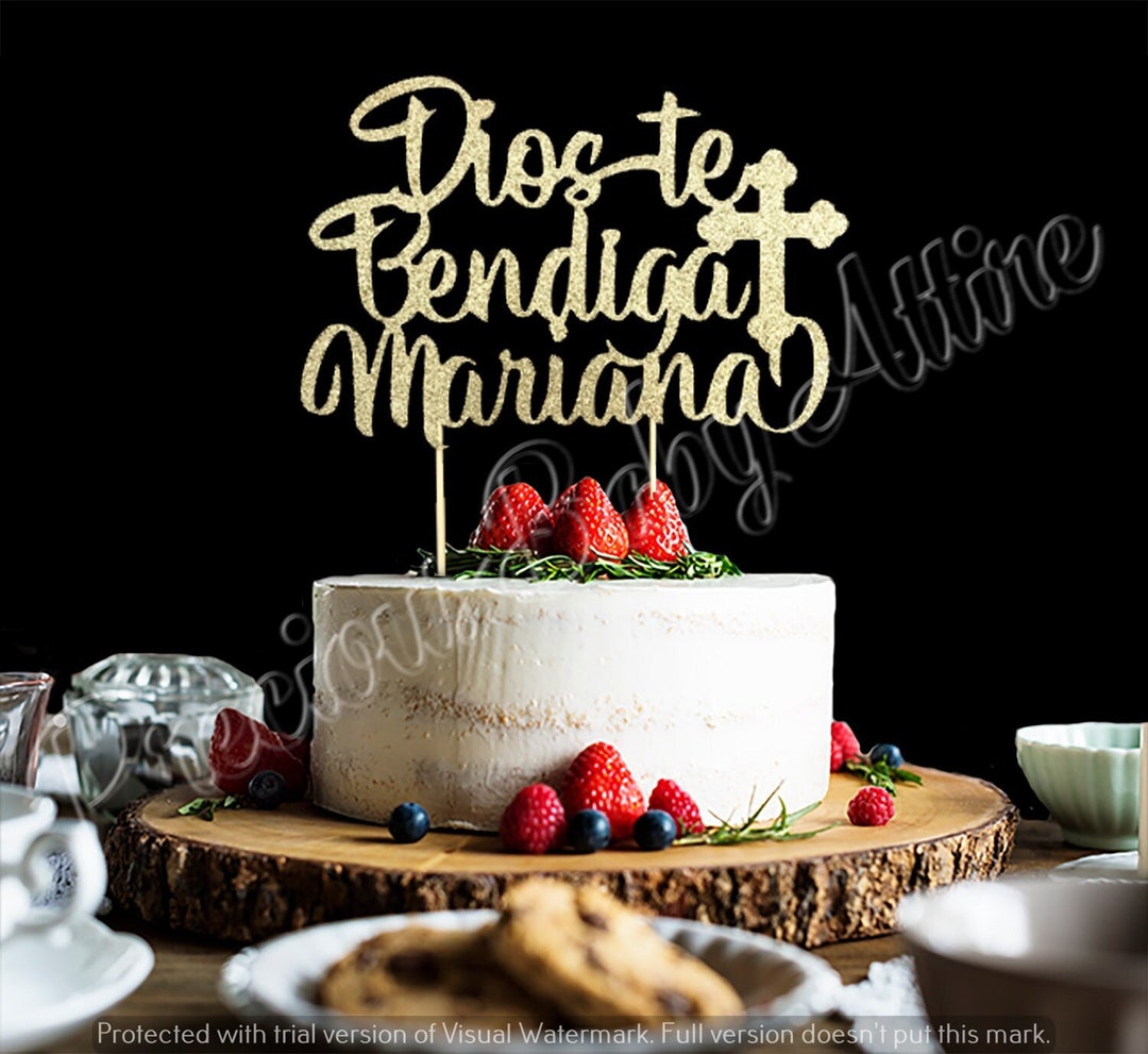 Dios Te Bendiga Cake Topper, Spanish God Bless Topper - Etsy