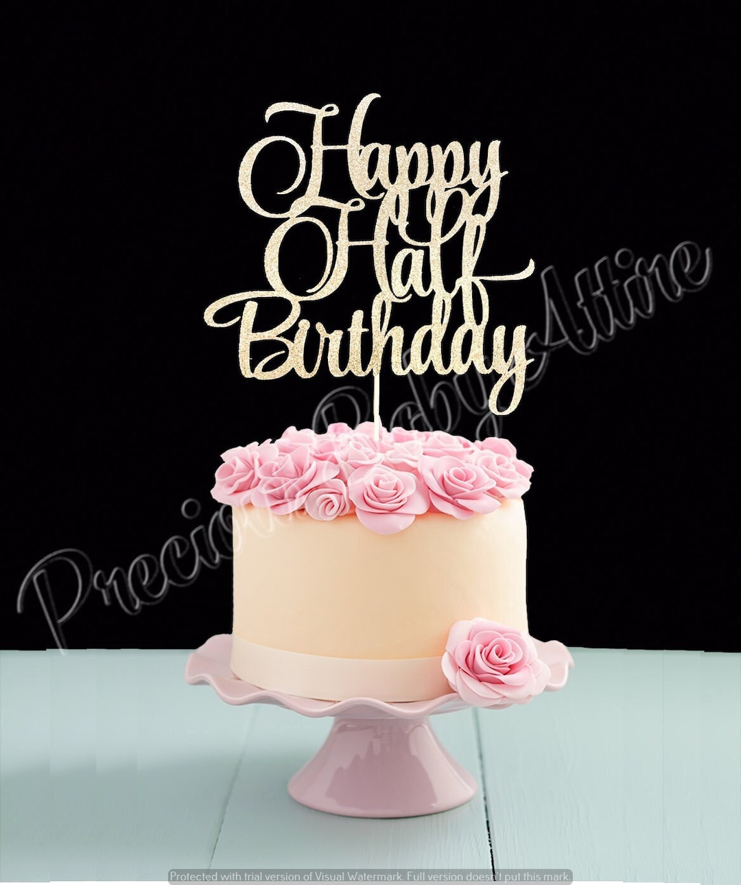 Happy Half Birthday Cake Topper, 1/2 Birthday Cake Topper - Etsy