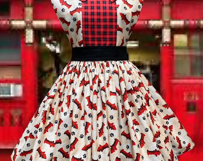 Paws and Hydrants Apron/walk the Dog Apron/paw Print Apron/fire Hydrant ...