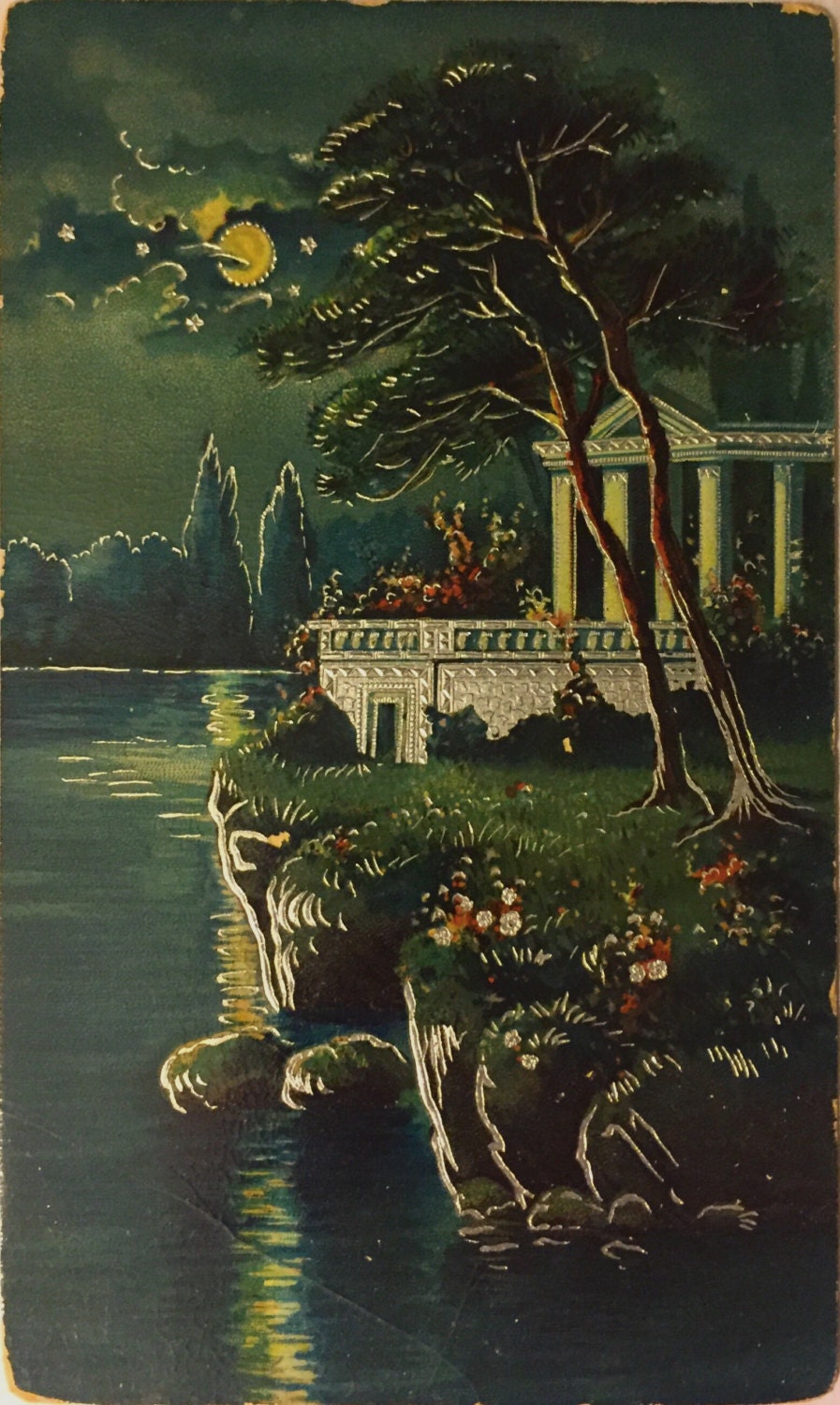 Vintage Postcard From Germany: Silver Inlay - Over 100 Years Old! - Etsy