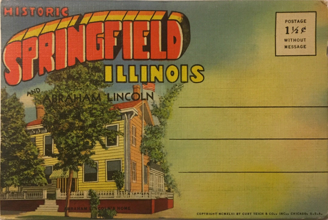 Vintage Postcard Book: Historic Springfield, Illinois, and Abraham ...