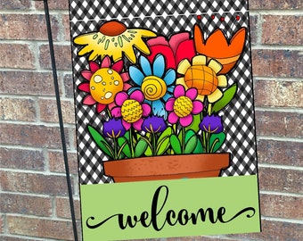 Flower Pot Flag - Etsy