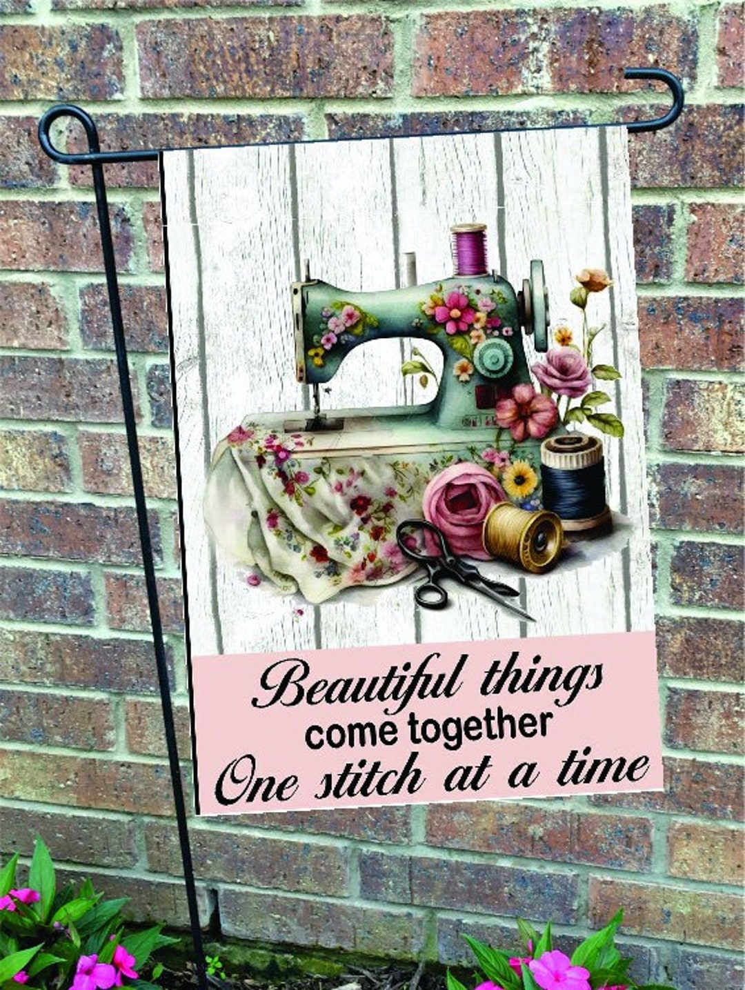 Antique Sewing Machine - Beautiful Things Come Together - Single-sided ...