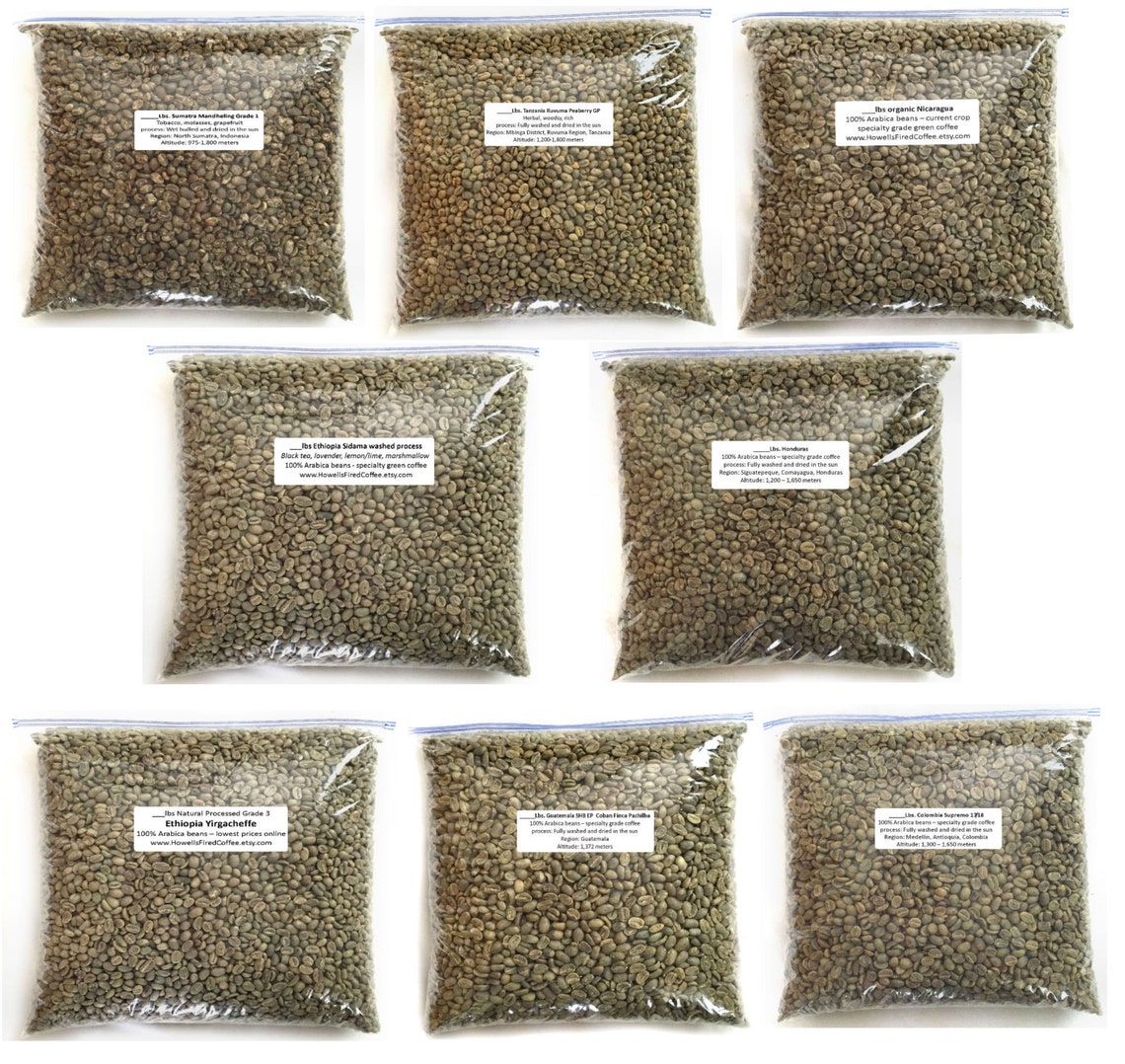 8 Pounds Green Coffee Beans Sample Pack - Ultimate Sample Package 1 ...