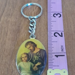 HANDPICKED St Joseph and Jesus Keychain - Etsy